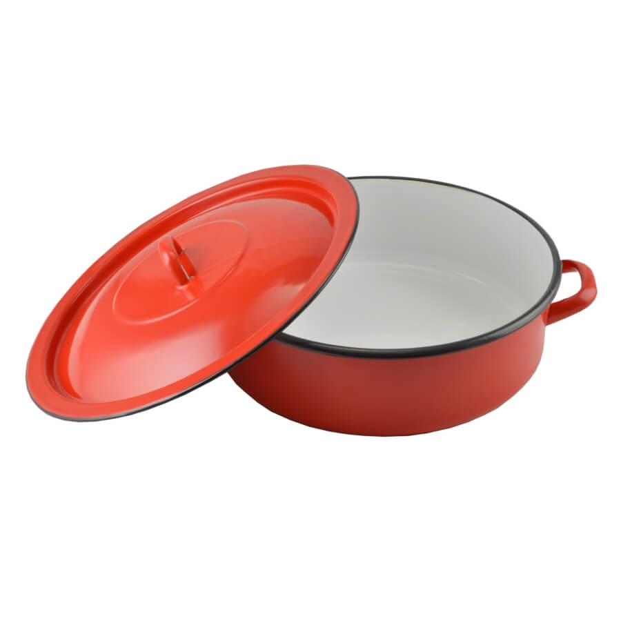 Cratita emailata cu capac 8l rosie - Oala magică în bucătăria ta